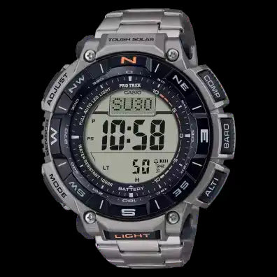 Casio Protrek Solar Titanium Watch Triple Sensor Compass Digital Alarm ...