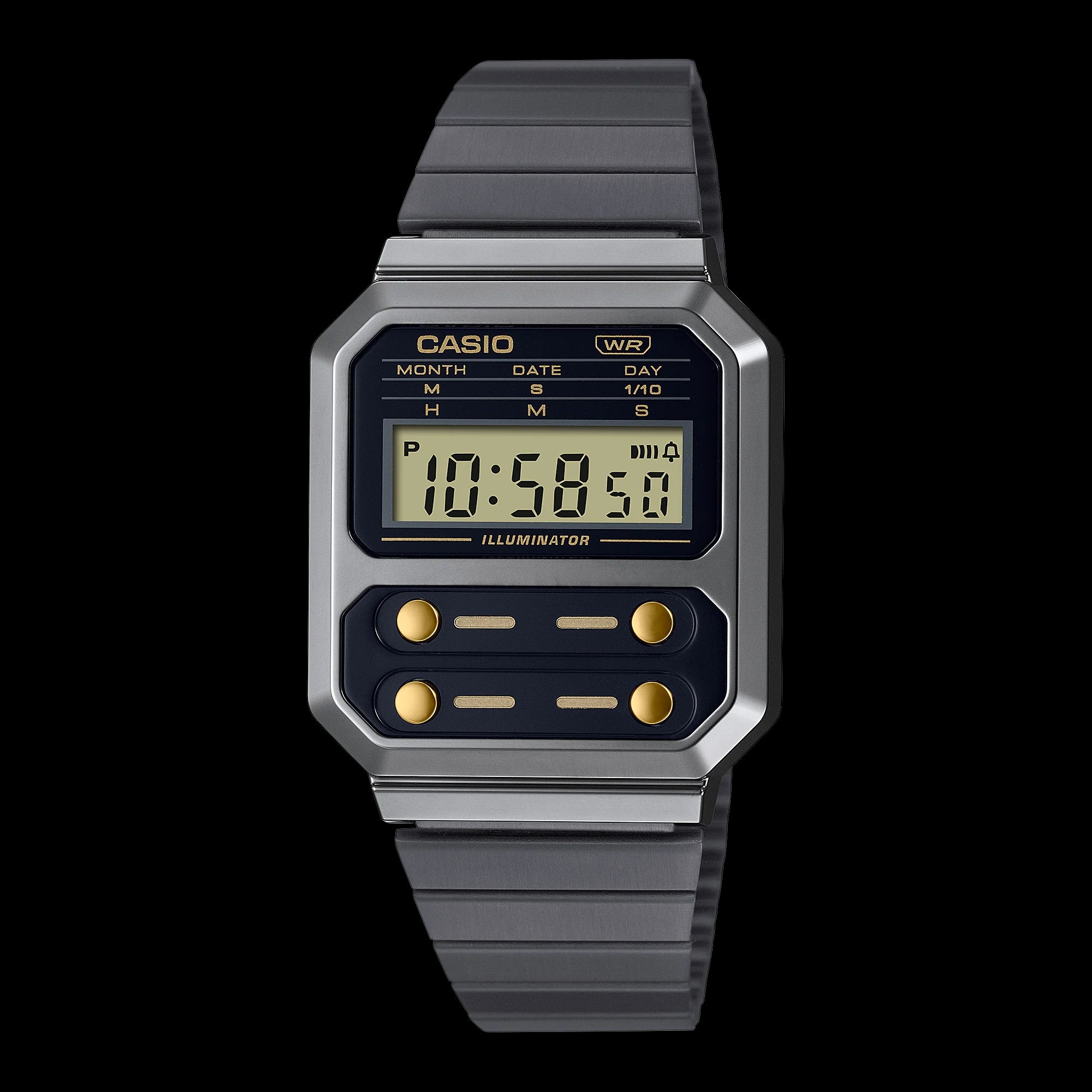 Casio Casio Vintage Digital Square Alarm Gin Mettalic Band Watch ...